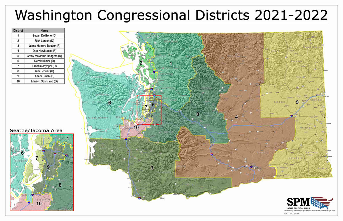 State Political Maps: Washington