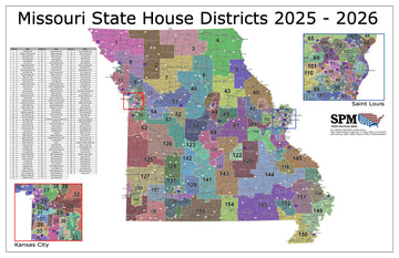 Missouri Political and State Legislative Wall Maps – State Political Maps