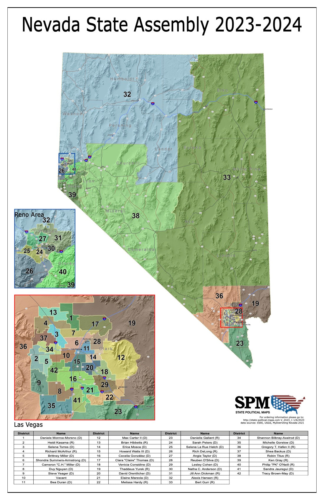 State Political Maps: Nevada