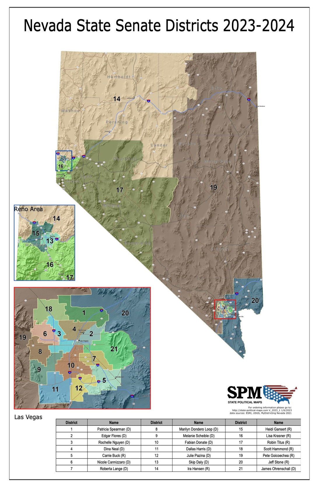 State Political Maps: Nevada